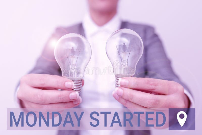 Writing Displaying Text Monday Started. Conceptual Photo Getting Ready ...