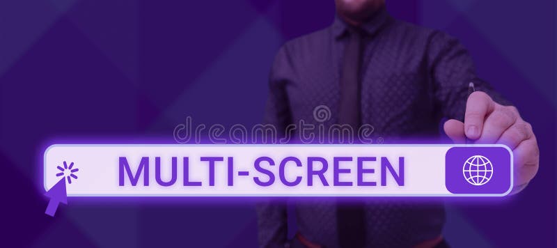 Writing Displaying Text Multi Screen. Word Written on Having or ...