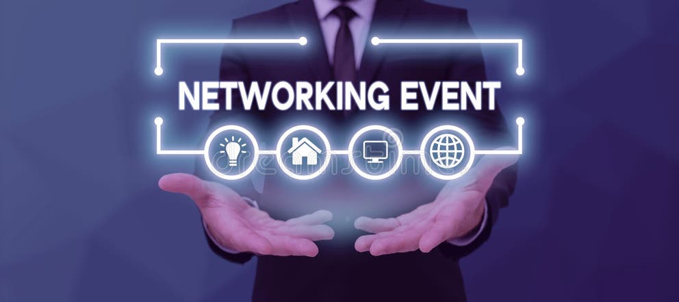 Writing Displaying Text Networking Event. Internet Concept Developing and Using Contacts Made in ...