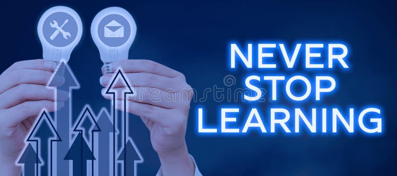 Conceptual Caption Never Stop Learning. Word Written on Continuous ...