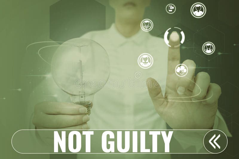 Writing Displaying Text Not Guilty. Word for Someone is Innocent Didnt ...