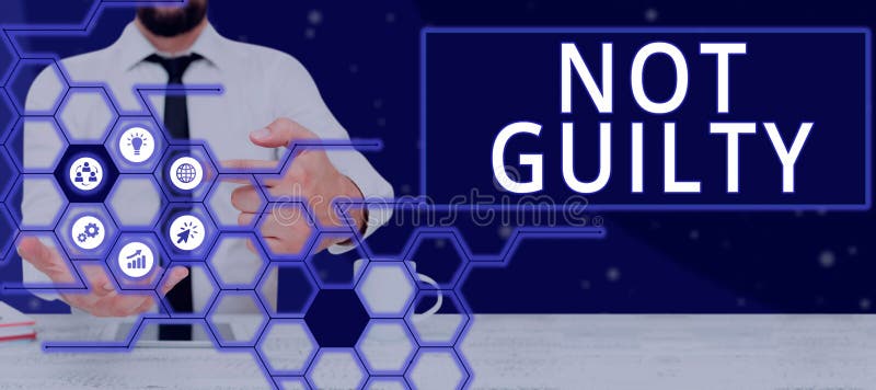 Writing Displaying Text Not Guilty. Word for Someone is Innocent Didnt ...