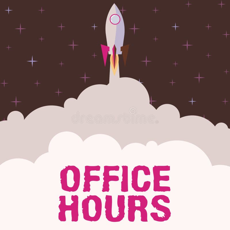 Writing Displaying Text Office Hours. Word for the Hours Which Business ...