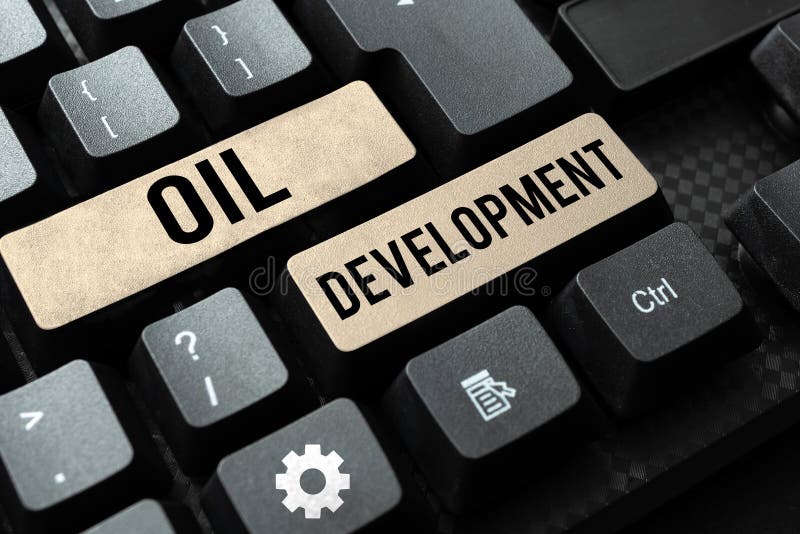 Writing Displaying Text Oil Development. Business Idea Act or Process ...