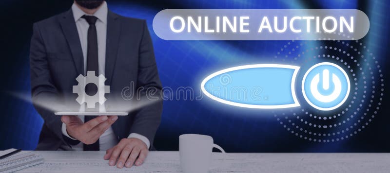 Writing Displaying Text Online Auction. Internet Concept Process of ... Writing Displaying Text Online Auction. Internet Concept Process of ...