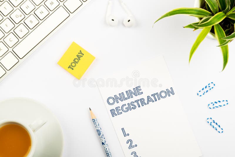 Writing Displaying Text Online Registration. Internet Concept Process ... Writing Displaying Text Online Registration. Internet Concept Process ...