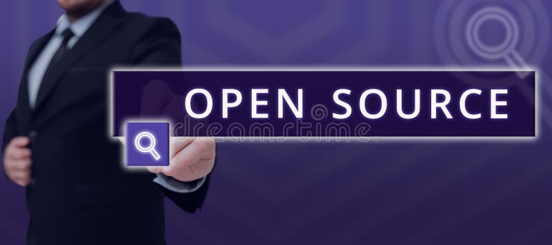Writing Displaying Text Open Source Internet Concept Denoting Software Which Original Source