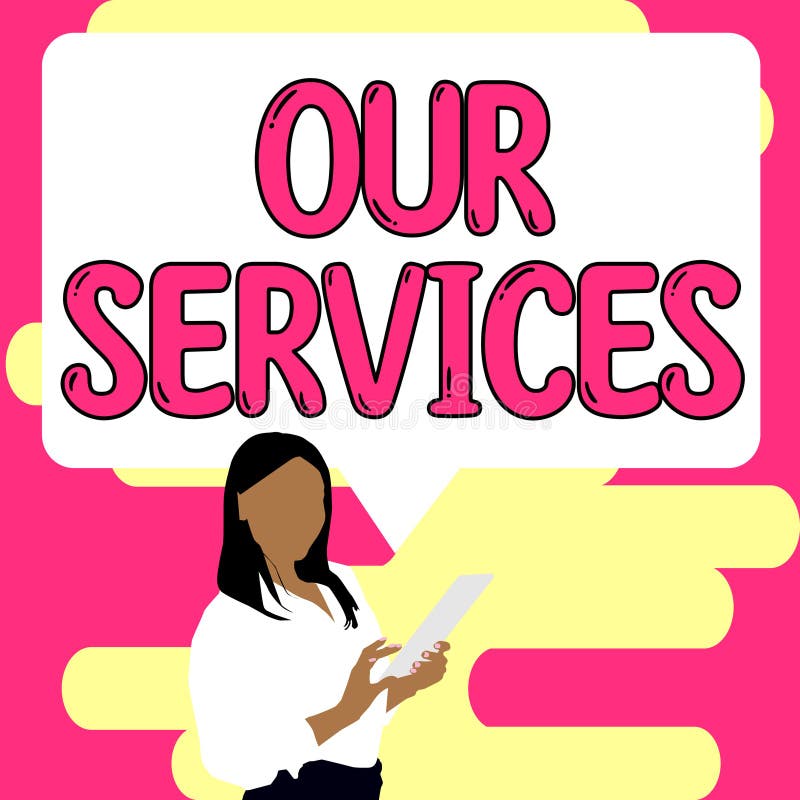 Writing Displaying Text Our Services. Word for the Occupation or ...