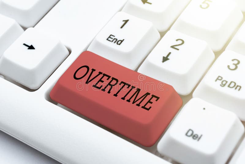 Writing Displaying Text Overtime. Business Approach Time or Hours ...