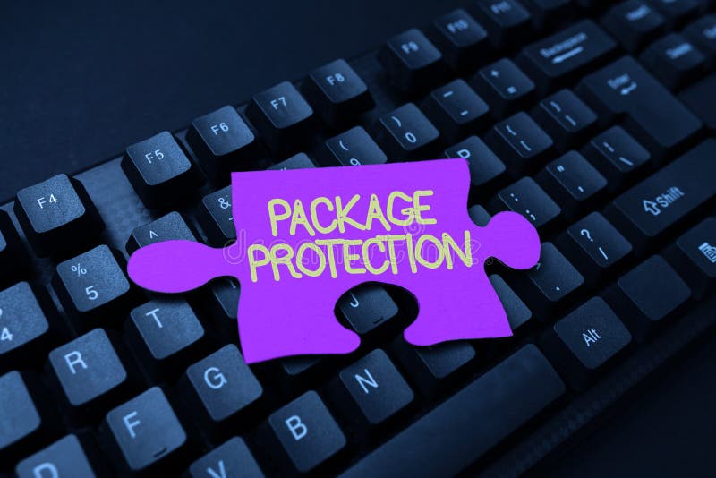 Text Sign Showing Package Protection. Business Showcase Wrapping and ...