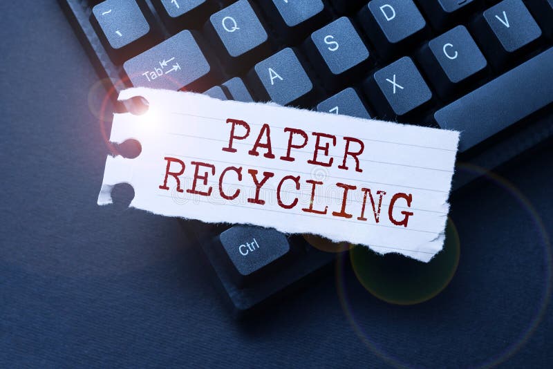 Text Caption Presenting Paper Recycling. Business Concept Using the ...