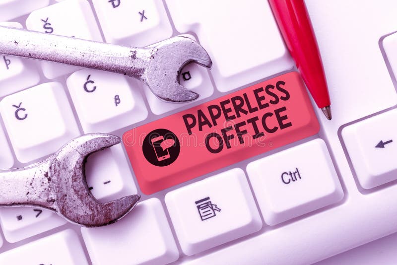 Writing Displaying Text Paperless Office. Word for Work Environment in ...
