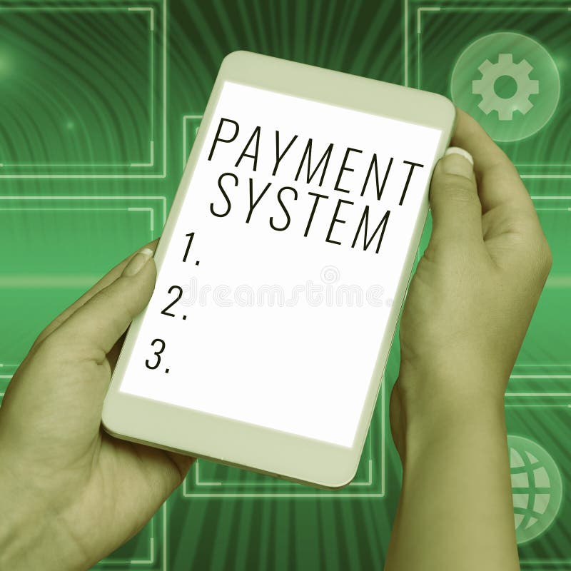 Writing Displaying Text Payment System. Internet Concept Different ...