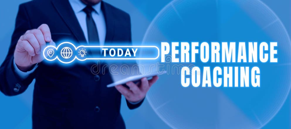 Sign Displaying Performance Coaching. Business Idea Facilitate the ...