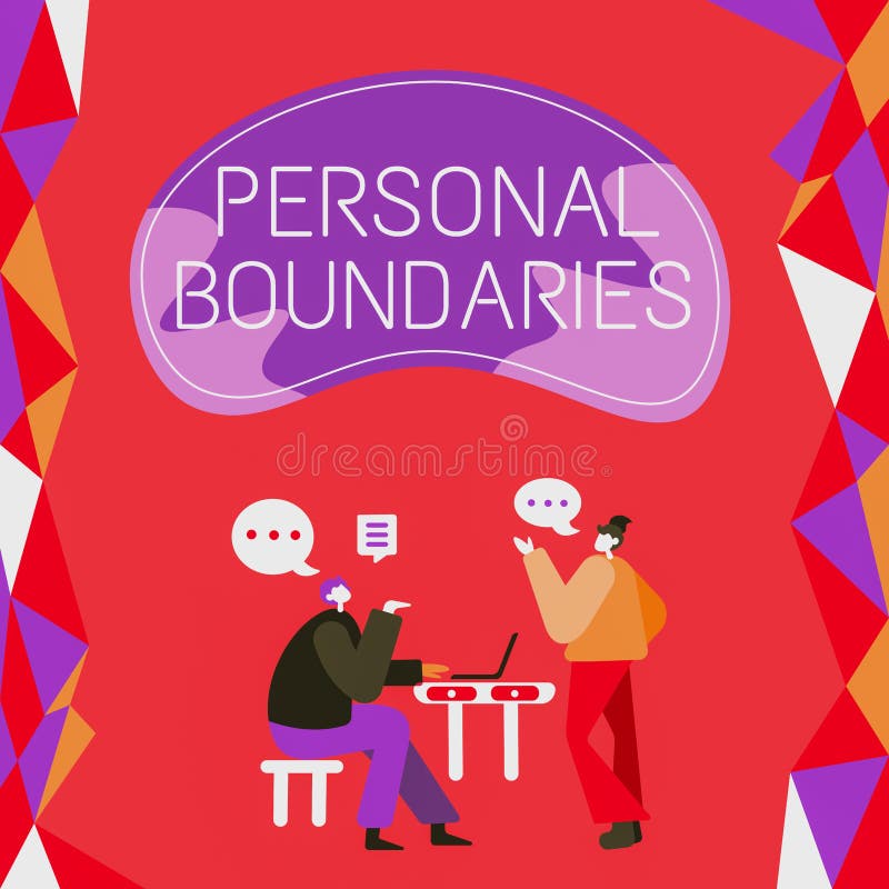 Text Sign Showing Personal Boundaries. Internet Concept Something that ...