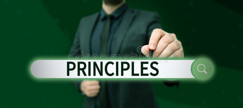 Hand Writing Sign Principles. Word for Fundamental Truth that Serves As ...