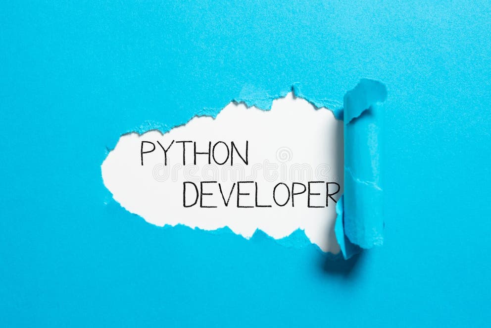 Text Sign Showing Python Developer. Concept Meaning Employees are Rewarded for Introducing ...