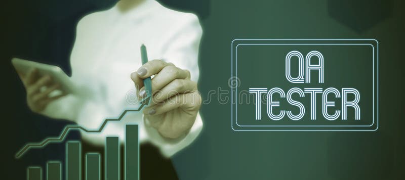 Writing Displaying Text Qa Tester Concept Meaning Quality Assurance Of