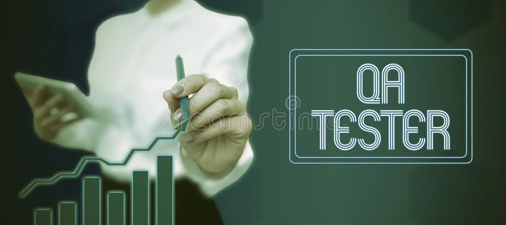 Writing Displaying Text Qa Tester. Concept Meaning Quality Assurance of ...