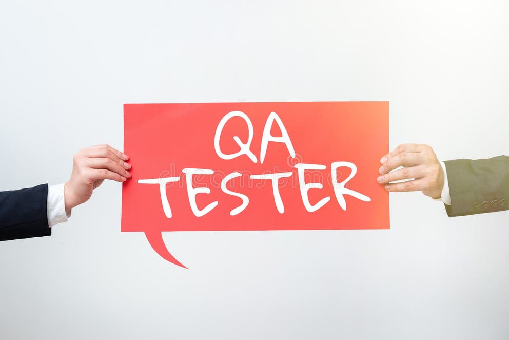 Writing Displaying Text Qa Tester Word For Quality Assurance Of An On