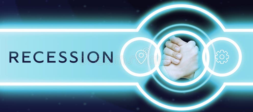 Handwriting Text Recession. Business Concept the Process of Progressive Decrease in Growing ...