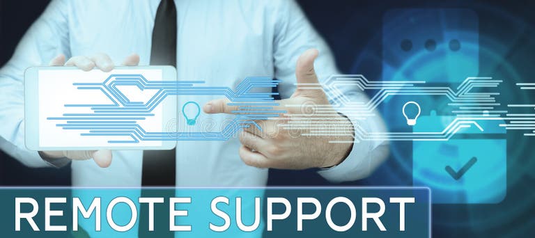 Writing Displaying Text Remote Support. Business Idea Help End-users To Solve Computer Problems ...