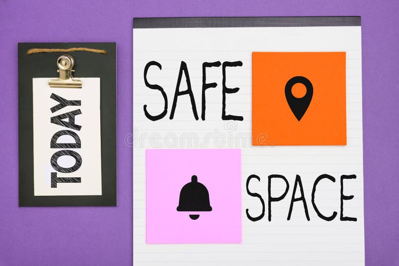 Text Caption Presenting Safe Space. Word Written on a Place or Room in ...