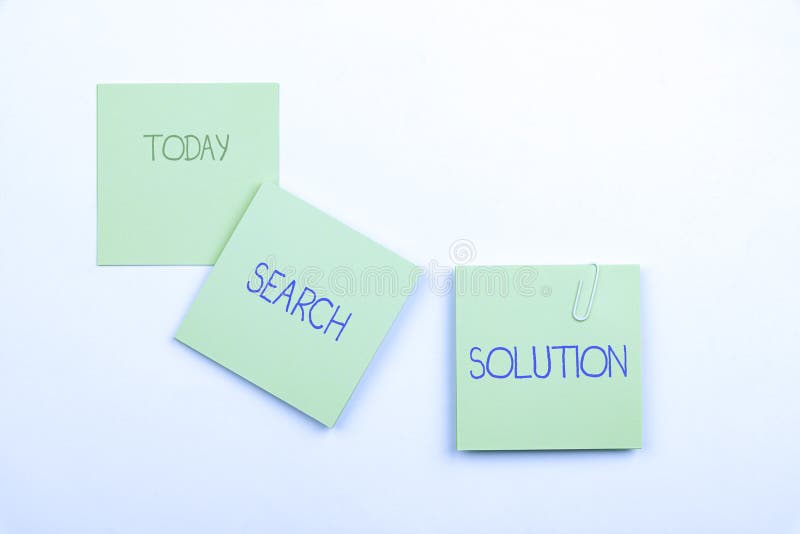 Writing Displaying Text Search Solution Word Written On An Action Or Process Of Finding