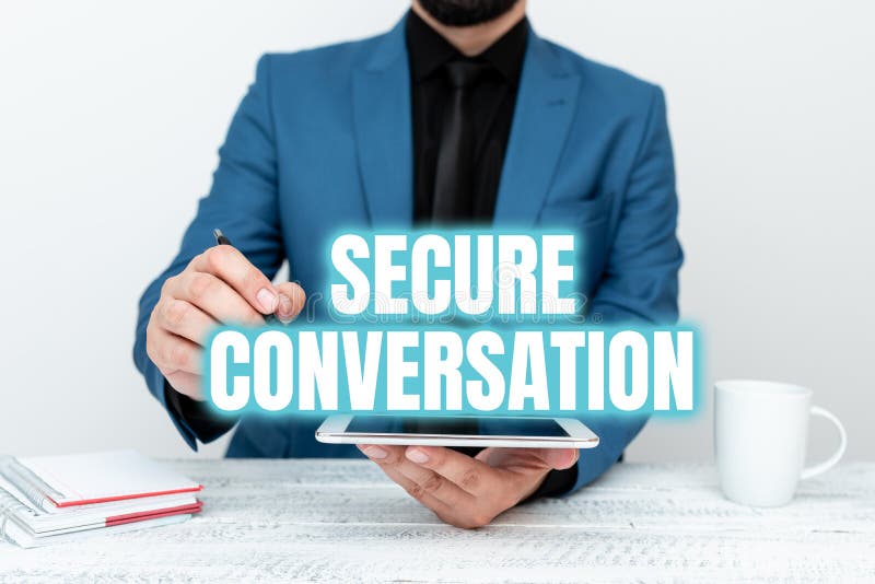 Inspiration Showing Sign Secure Conversation. Business Showcase Secured ...