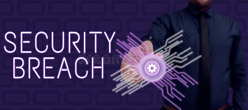 Writing Displaying Text Security Breach. Internet Concept Unauthorized ...
