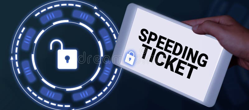 Writing Displaying Text Speeding Ticket. Business Showcase ...