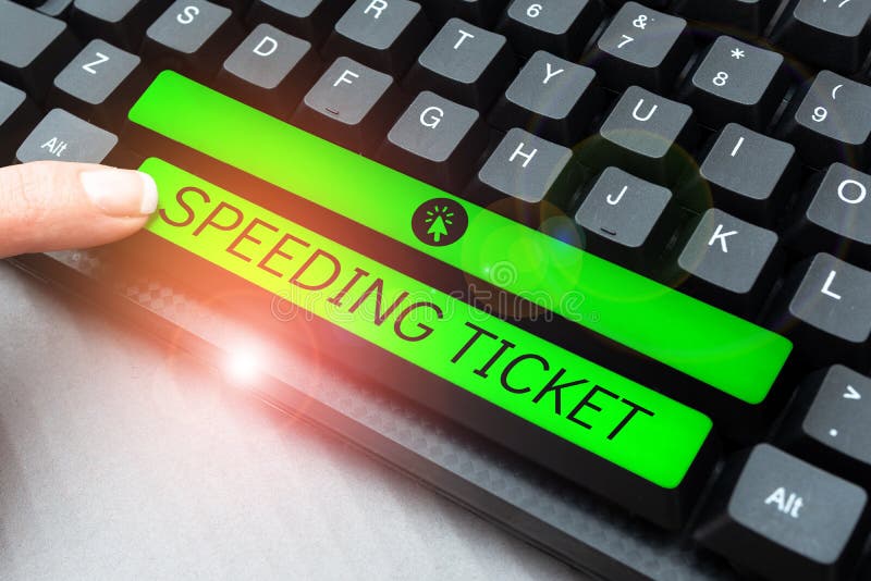 Writing Displaying Text Speeding Ticket. Concept Meaning Psychological ...
