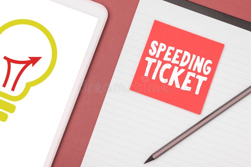 Writing Displaying Text Speeding Ticket. Internet Concept Psychological ...