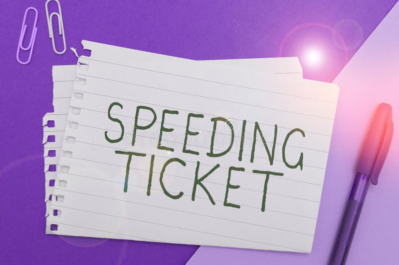 Writing Displaying Text Speeding Ticket. Word Written on Psychological ...