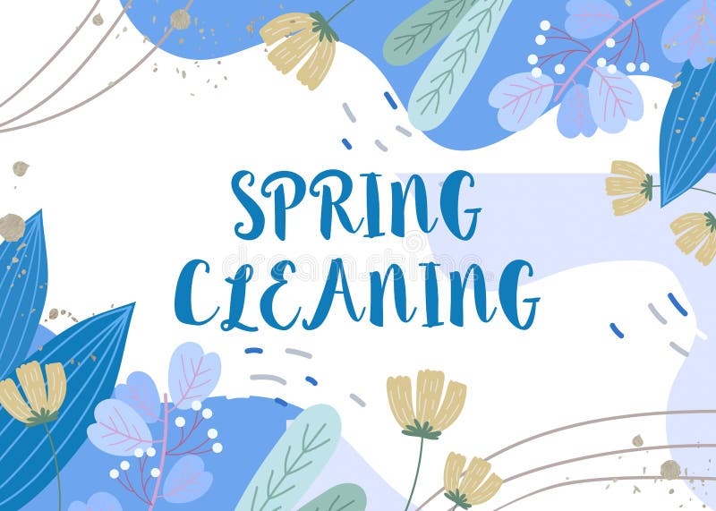 Writing Displaying Text Spring Cleaning. Word for Practice of ...