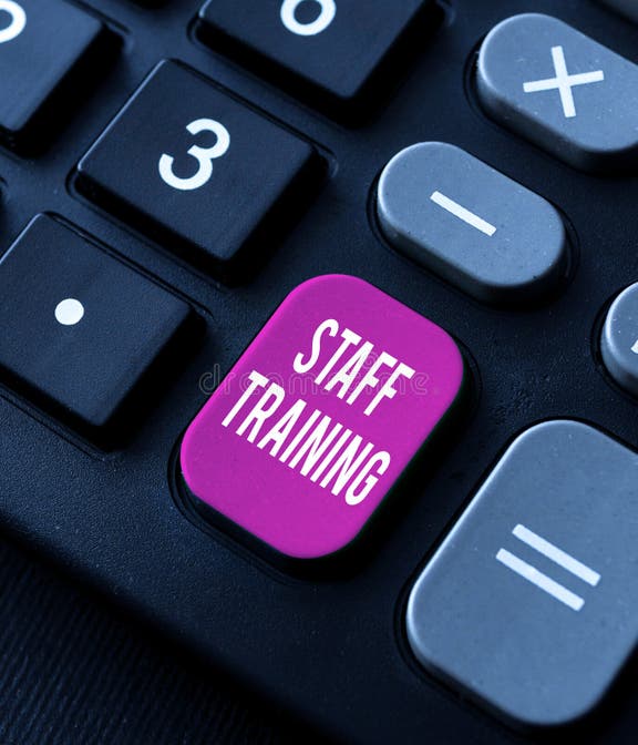 Text Caption Presenting Staff Training. Business Approach a Program that Helps Employees To ...