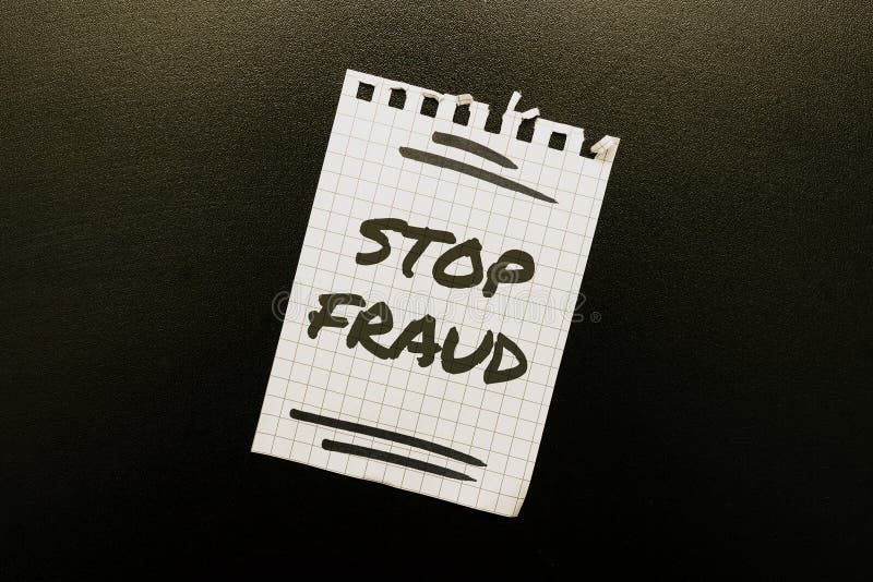 Writing Displaying Text Stop Fraud. Concept Meaning Campaign Advices ... Writing Displaying Text Stop Fraud. Concept Meaning Campaign Advices ...