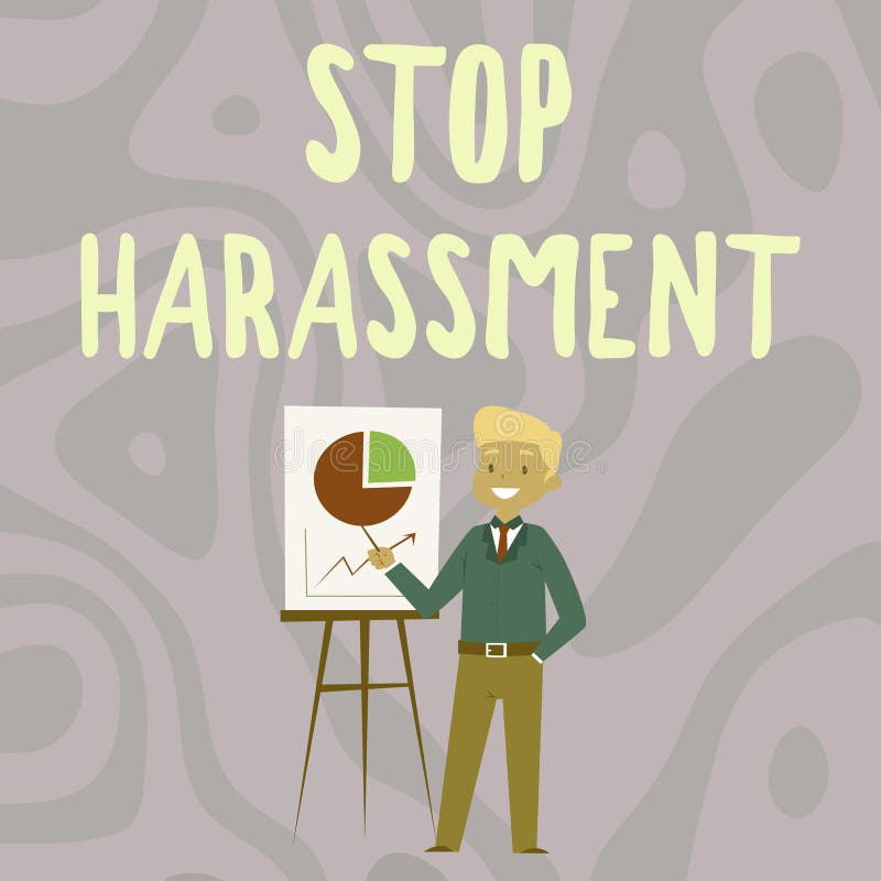 Writing Displaying Text Stop Harassment. Internet Concept Prevent the ...