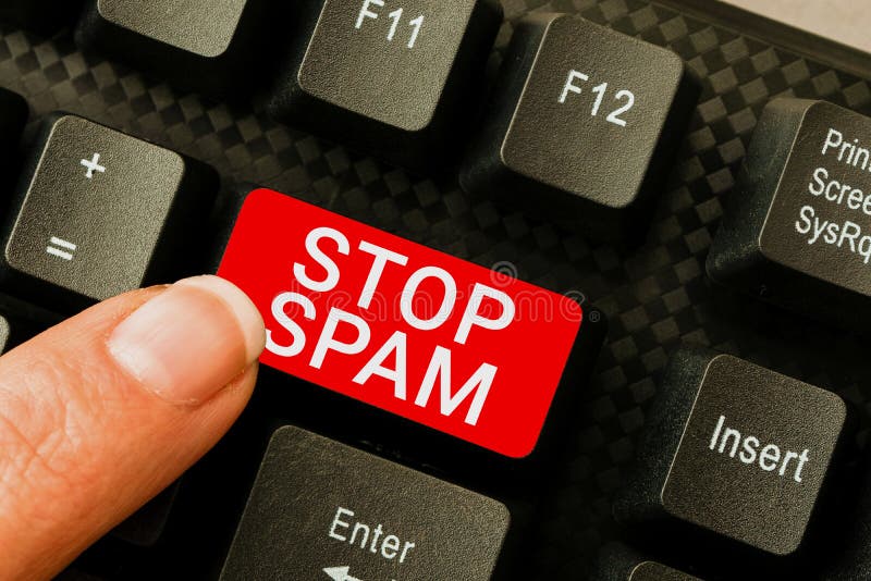 Writing Displaying Text Stop Spam. Word Written on End the Intrusive or ...