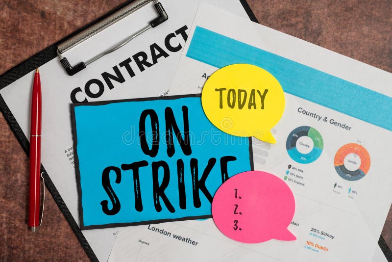 Writing Displaying Text on Strike. Concept Meaning Refuse To Continue ...