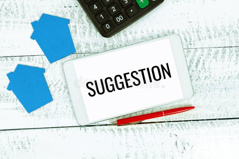 Writing Displaying Text Suggestion. Word Written on the Process of One ...