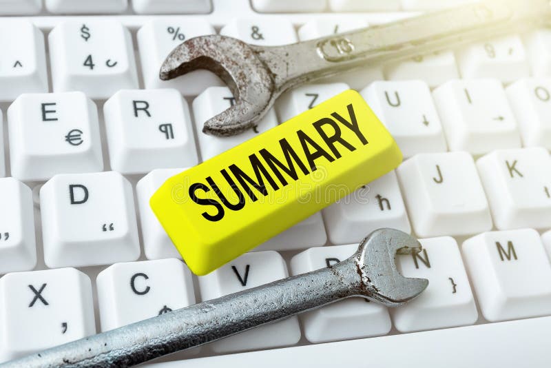 Text Caption Presenting Summary. Word Written on Brief Statement or ...