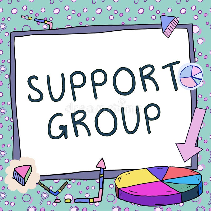 Writing Displaying Text Support Group. Internet Concept Number of ...