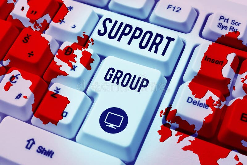 Writing Displaying Text Support Group. Word Written on Number of People ...