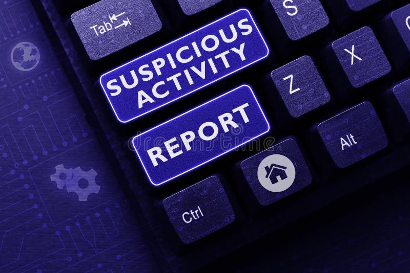 Text Sign Showing Suspicious Activity Report. Business Approach Account ...