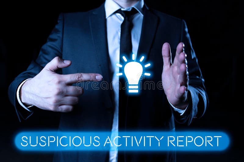 Writing Displaying Text Suspicious Activity Report. Concept Meaning ...