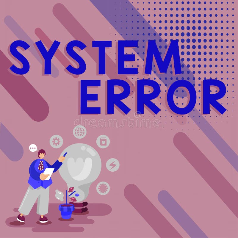 Writing Displaying Text System Error. Business Showcase Technological ...