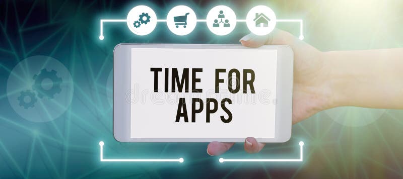 Writing Displaying Text Time for Apps. Business Concept Make Use of ...