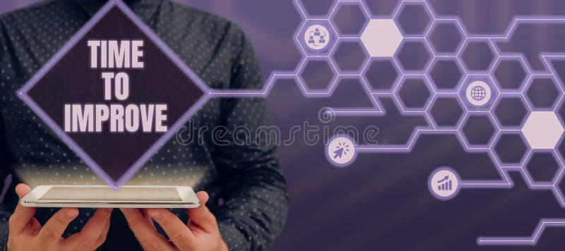 Writing Displaying Text Time To Improve. Concept Meaning Telling ...