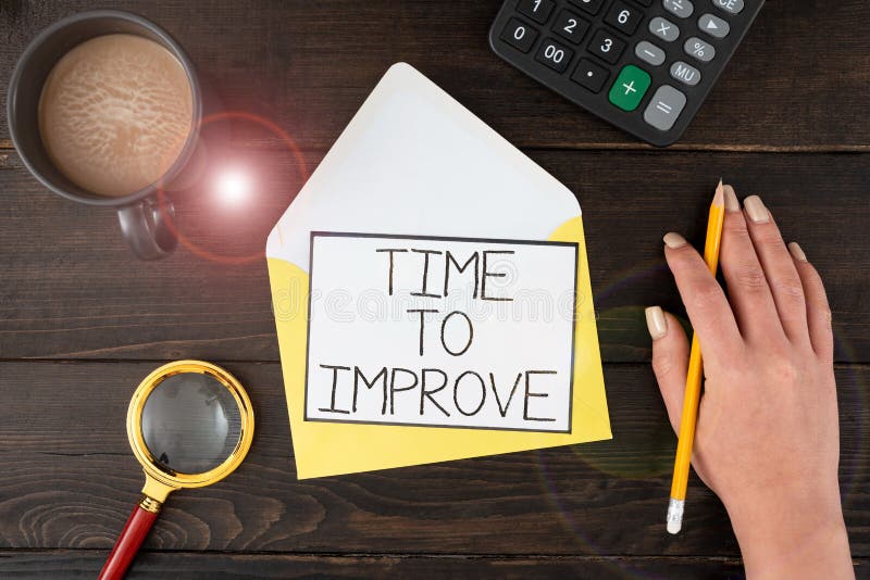 Writing Displaying Text Time To Improve. Concept Meaning Telling ...